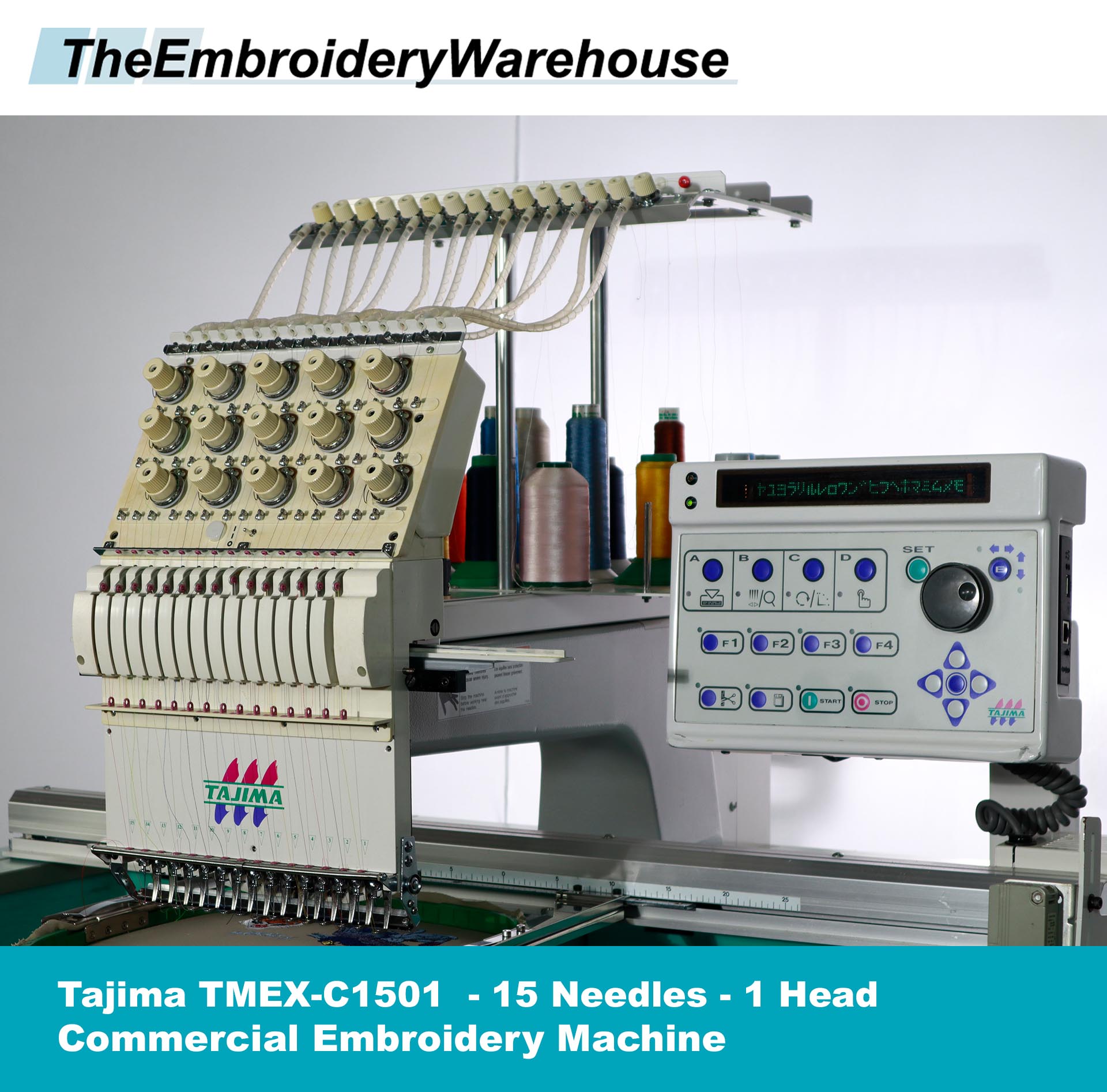 Tajima TMEX-C1501 - Single (1)Head - 15 Needles - Commercial Embroidery Machine